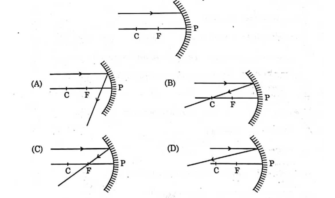 Identify from the following the ray diagram which shows the correct ...